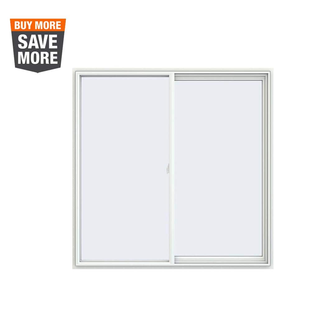 JELD-WEN 59.5 in. x 59.5 in. V-2500 Series White Vinyl Right-Handed ...