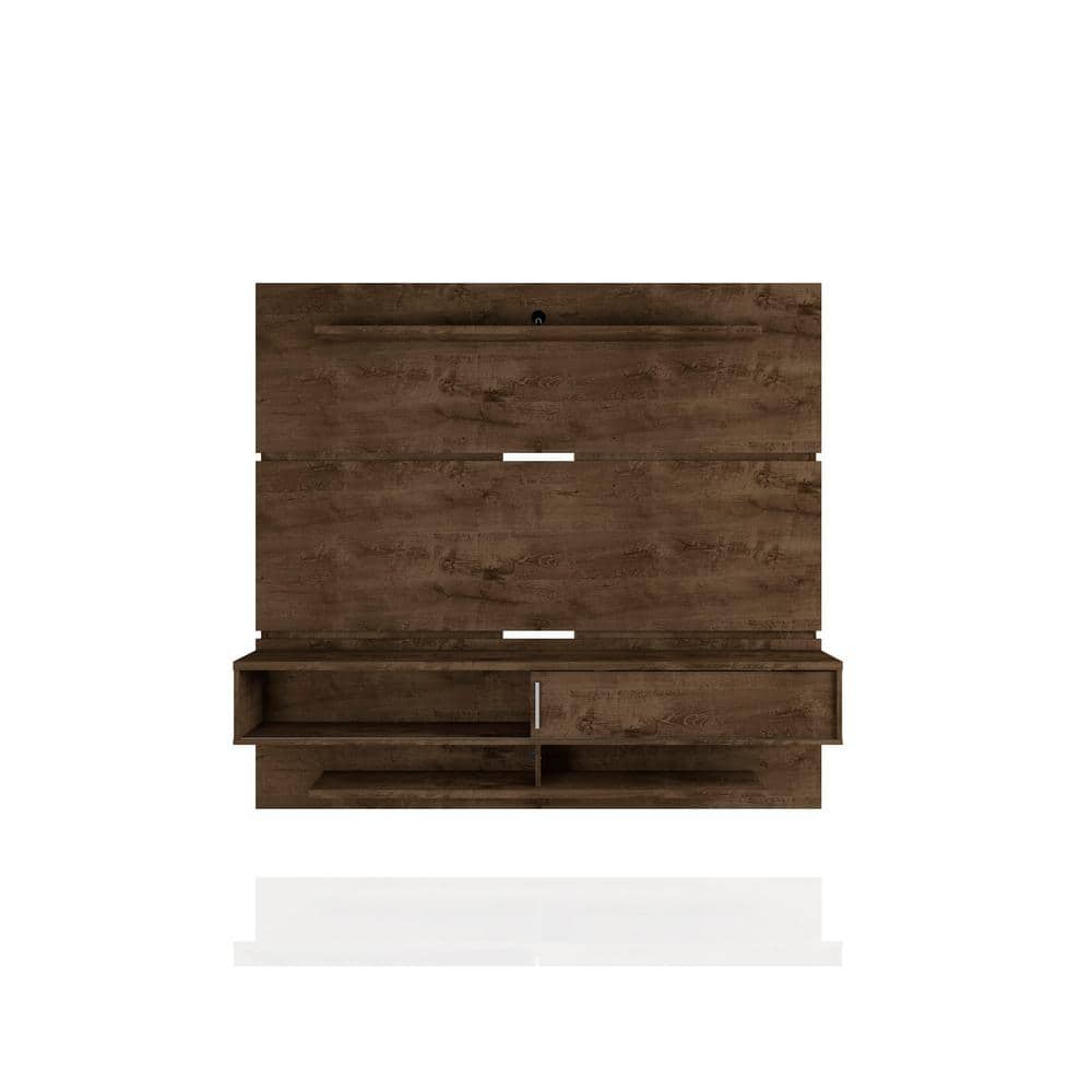Luxor Rochester 70.86 in. Rustic Brown Floating Entertainment Center ...