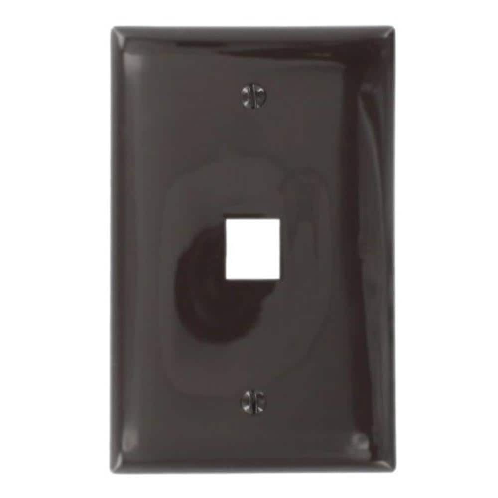 Leviton Brown 1-Gang Audio/Video Wall Plate (1-Pack) 41091-1BN 41091 ...