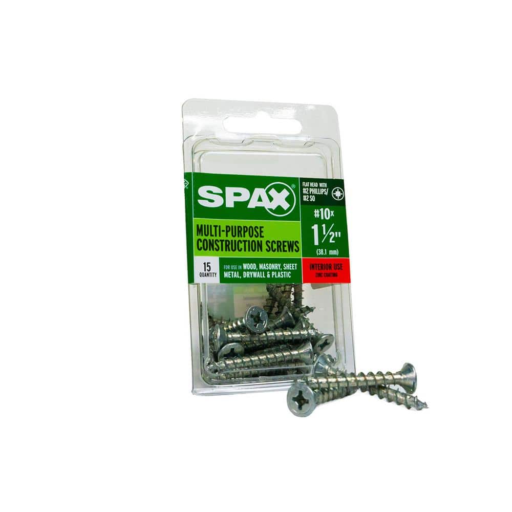SPAX #10 x 1-1/2 in. Interior Flat Head Wood Screws Construction ...