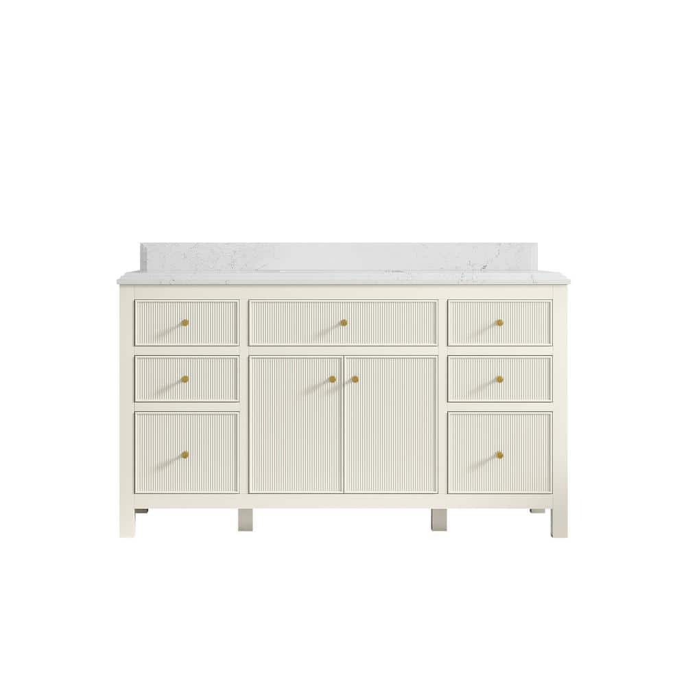 Willow Collections Sonoma 60 in. Single Sink Freestanding Alabaster ...