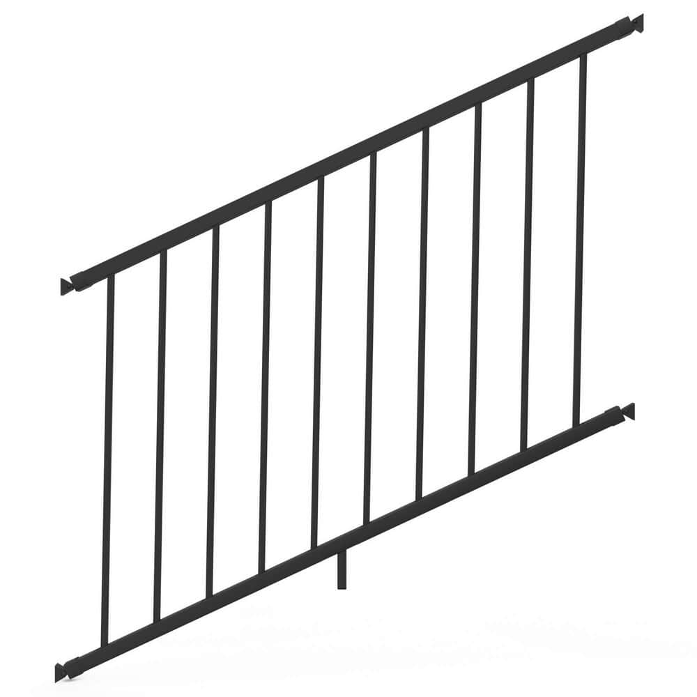 Deckorators Contemporary 36 in. H x 72 in. W Textured Black Aluminum ...