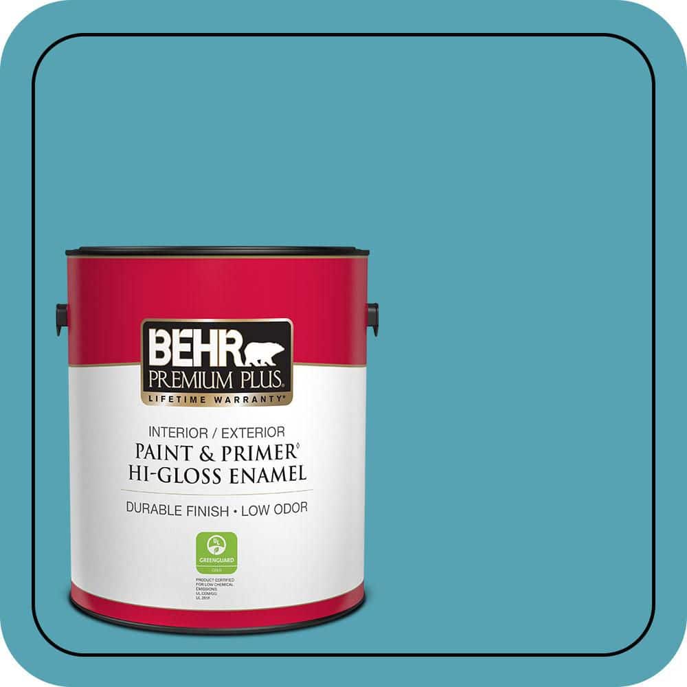 BEHR PREMIUM PLUS 1 gal. #M470-5 Explorer Blue Hi-Gloss Enamel Interior ...