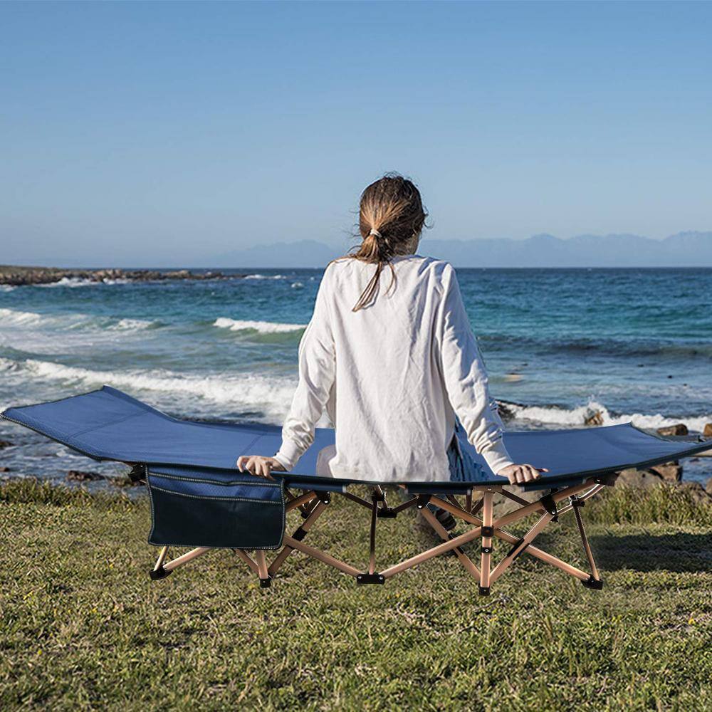 Wildaven Adult Folding Camp Bed 500 lbs., Heavy-Duty Wide Sleeper Bed W ...