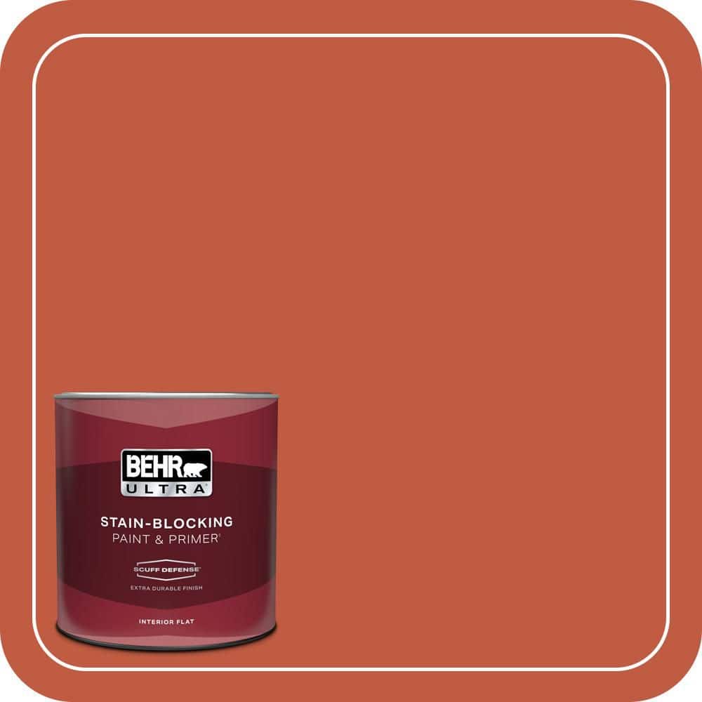 BEHR ULTRA 1 qt. #M180-7 Deep Fire Extra Durable Flat Interior Paint ...