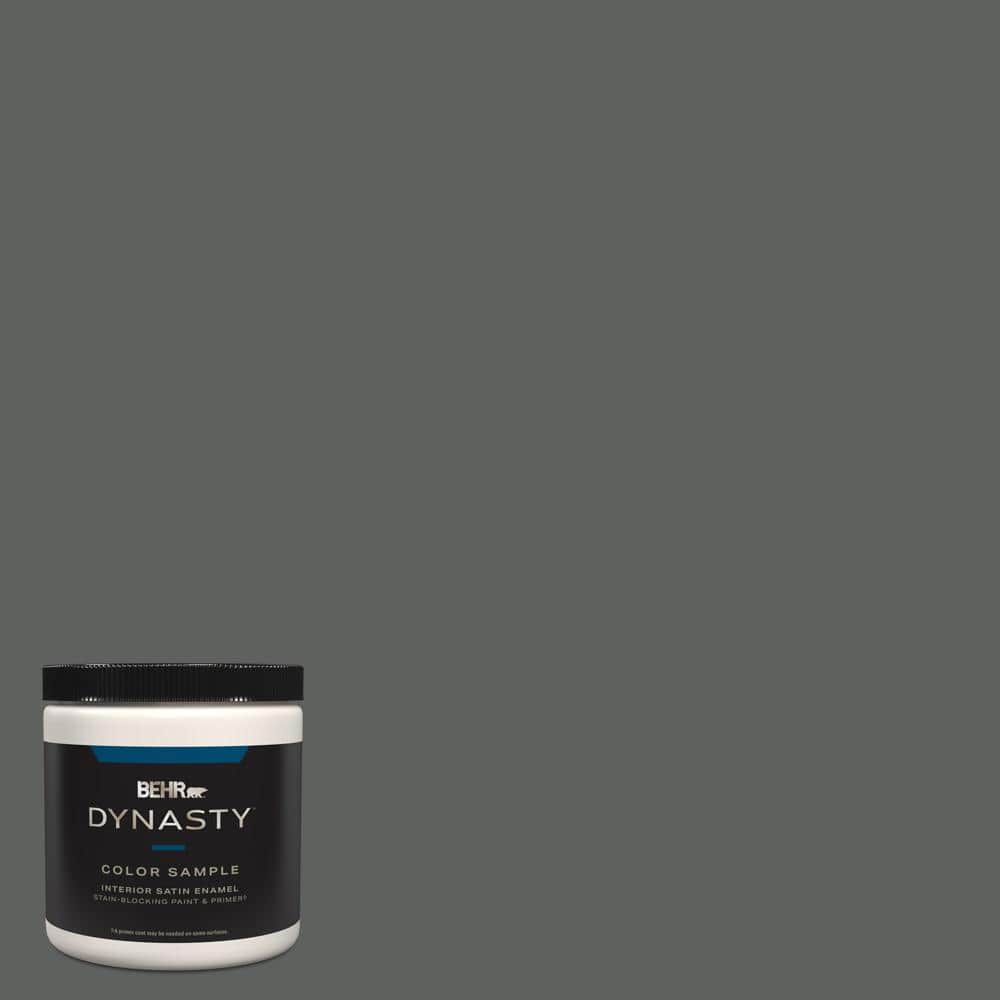 BEHR DYNASTY 8 oz. #N460-6 Hematite Satin Enamel Stain-Blocking ...