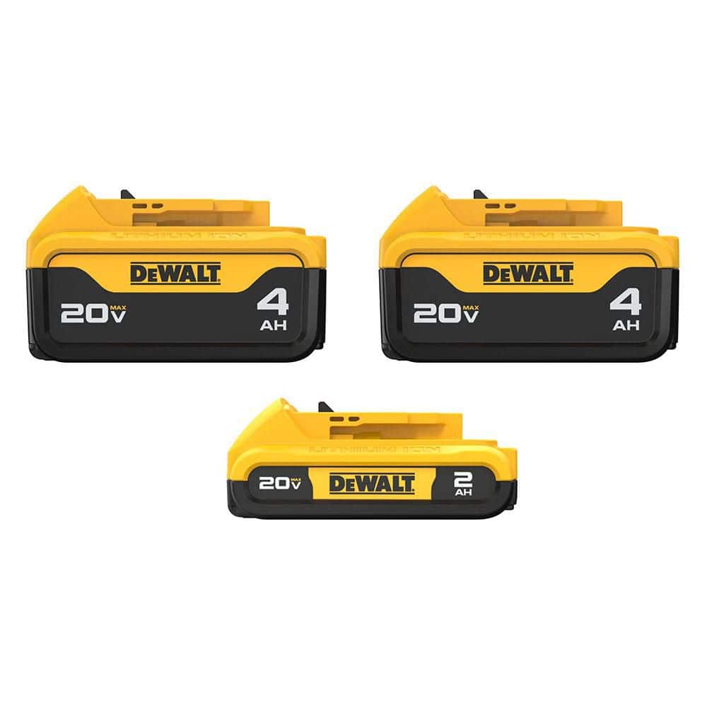 DEWALT 20V MAX Lithium-Ion 2.0 Ah and (2) 4.0 Ah Battery Packs (3-Pack ...