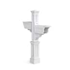 Highwood Hazleton Recycled Plastic Mailbox Post in White AD-MLBX1-WHE