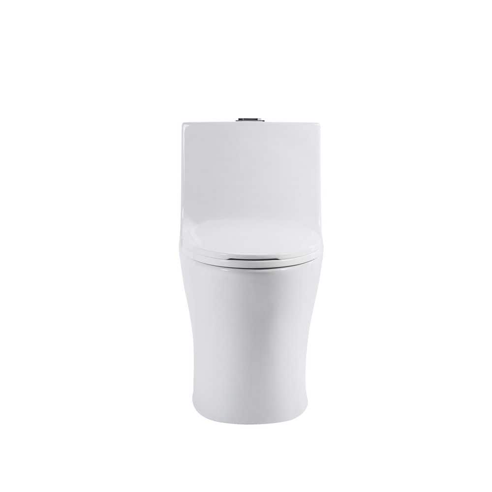 TCYO 29 in. 1-Piece 1.1/1.6 GPF Dual Flush Elongated Toilet in Glossy ...