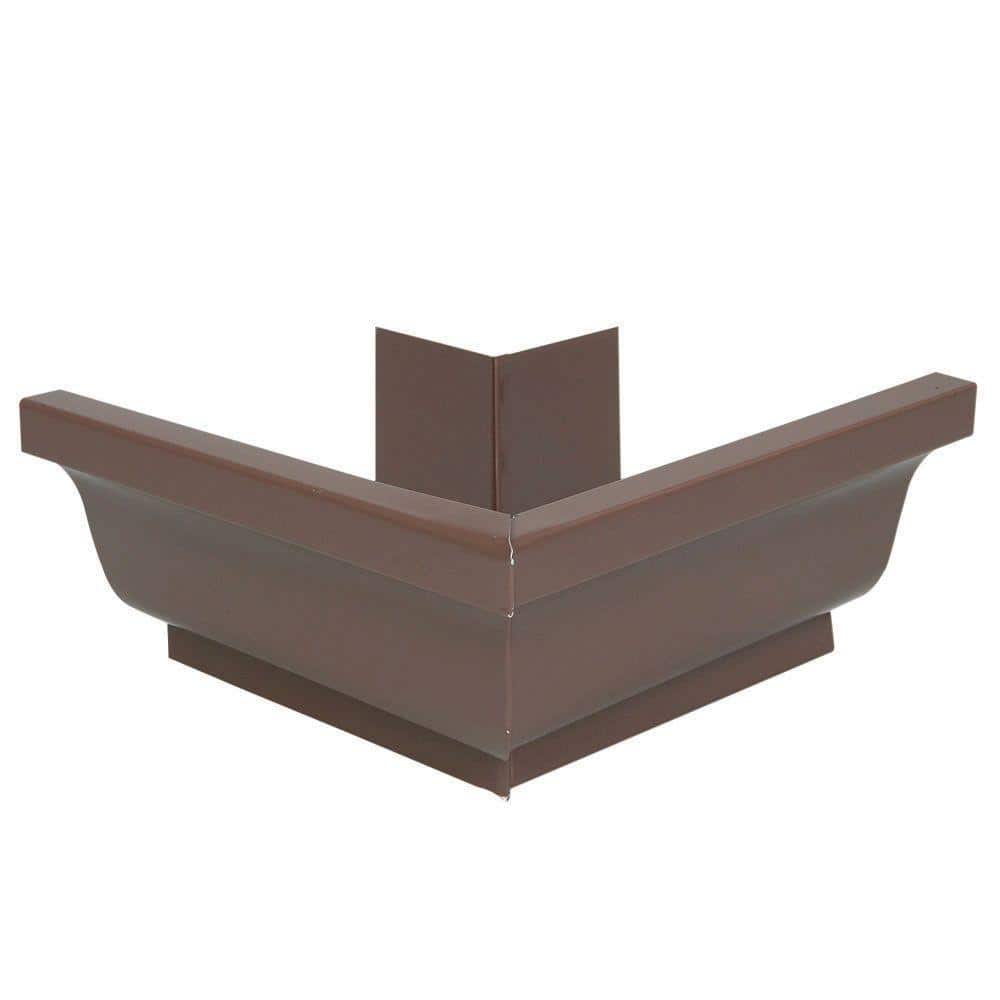 Amerimax Home Products 4 in. Brown Galvanized Steel K-Style Outside ...