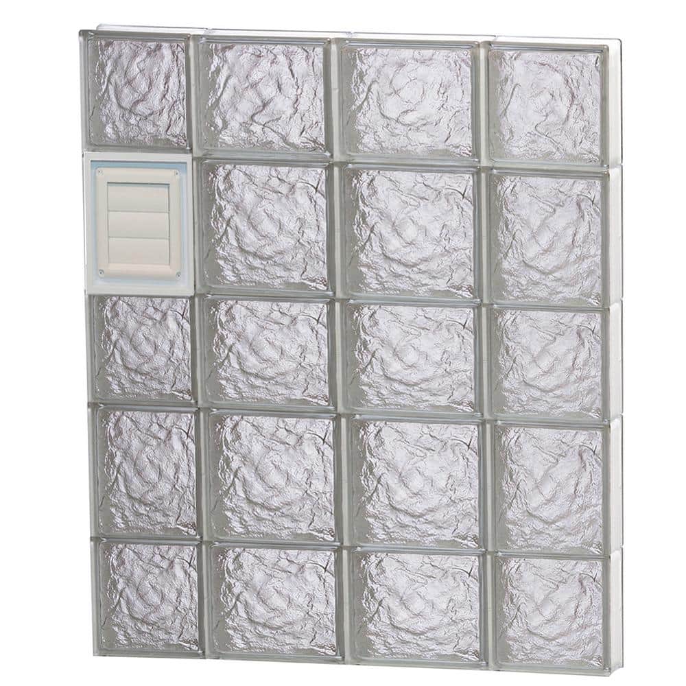 Clearly Secure 27 in. x 32.75 in. x 3.125 in. Frameless Ice Pattern ...