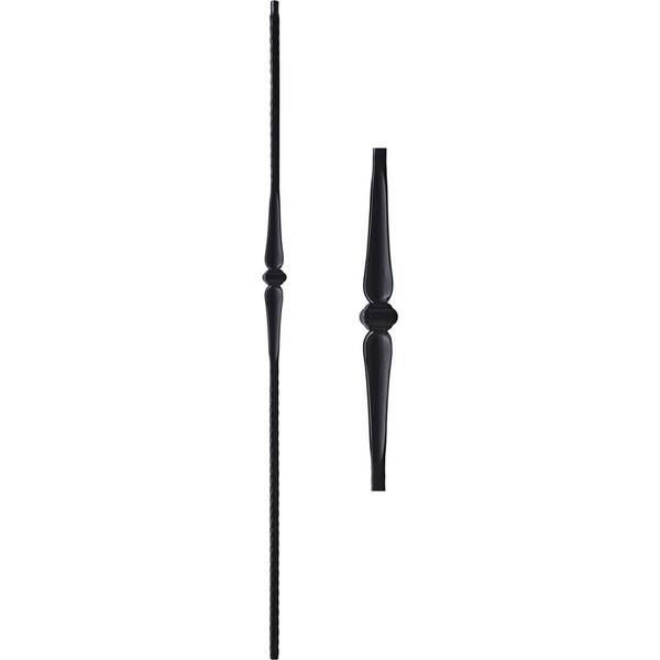 Atlas Stair Parts Baroque 44 in. x 9/16 in. Satin Black Single Knuckle ...