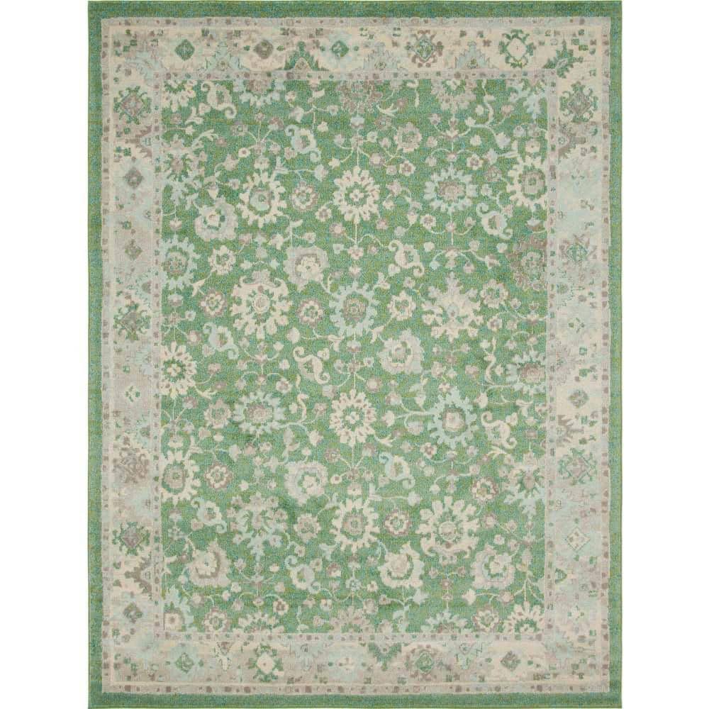 Unique Loom Penrose Krystle Green 9 ft. x 12 ft. Area Rug 3143494 - The ...