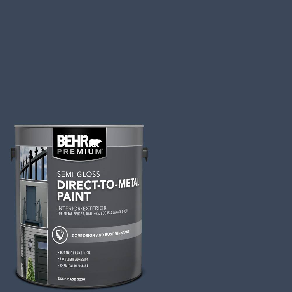 BEHR PREMIUM 1 gal. #M500-7 Very Navy Semi-Gloss Direct to Metal ...