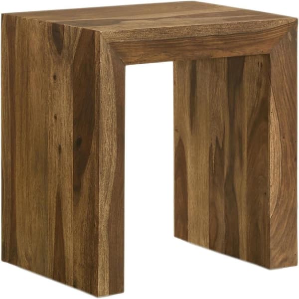HOME IMPORTS EMPORIUM 16 in. Auburn Brown Rectangle Wood End Table with ...