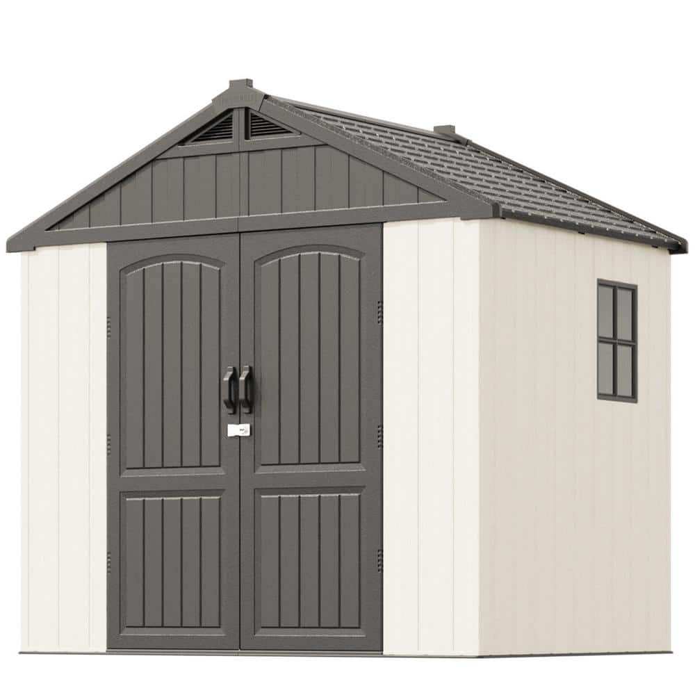 Patiowell Ultimate Luxury 8 ft. W x 6 ft. D Outdoor Storage Plastic ...