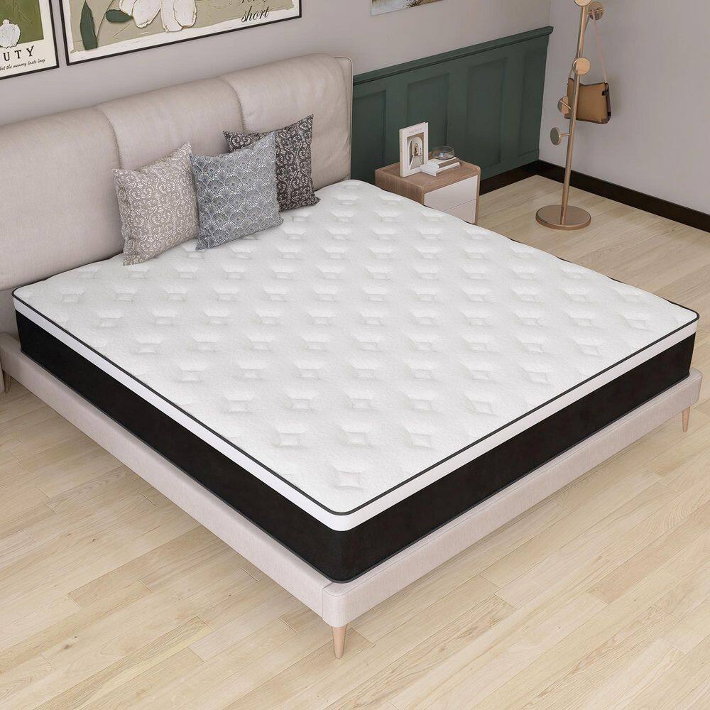 Queen Medium Pocket Spring Hybrid 10 in. Bed-in-a-Box Mattress HD-Aria ...
