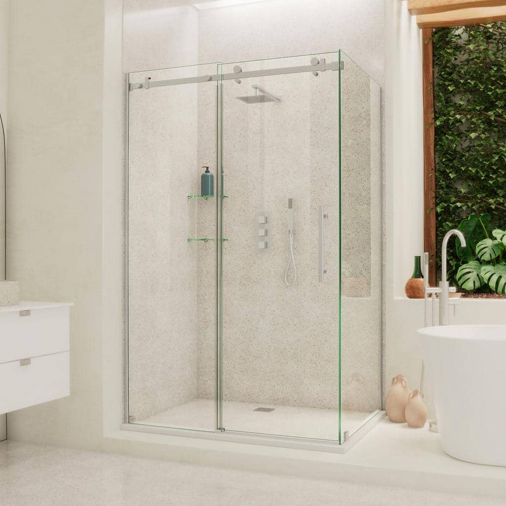 DreamLine Enigma Air 48-3/8 in. x 76 in. Sliding Frameless Corner ...