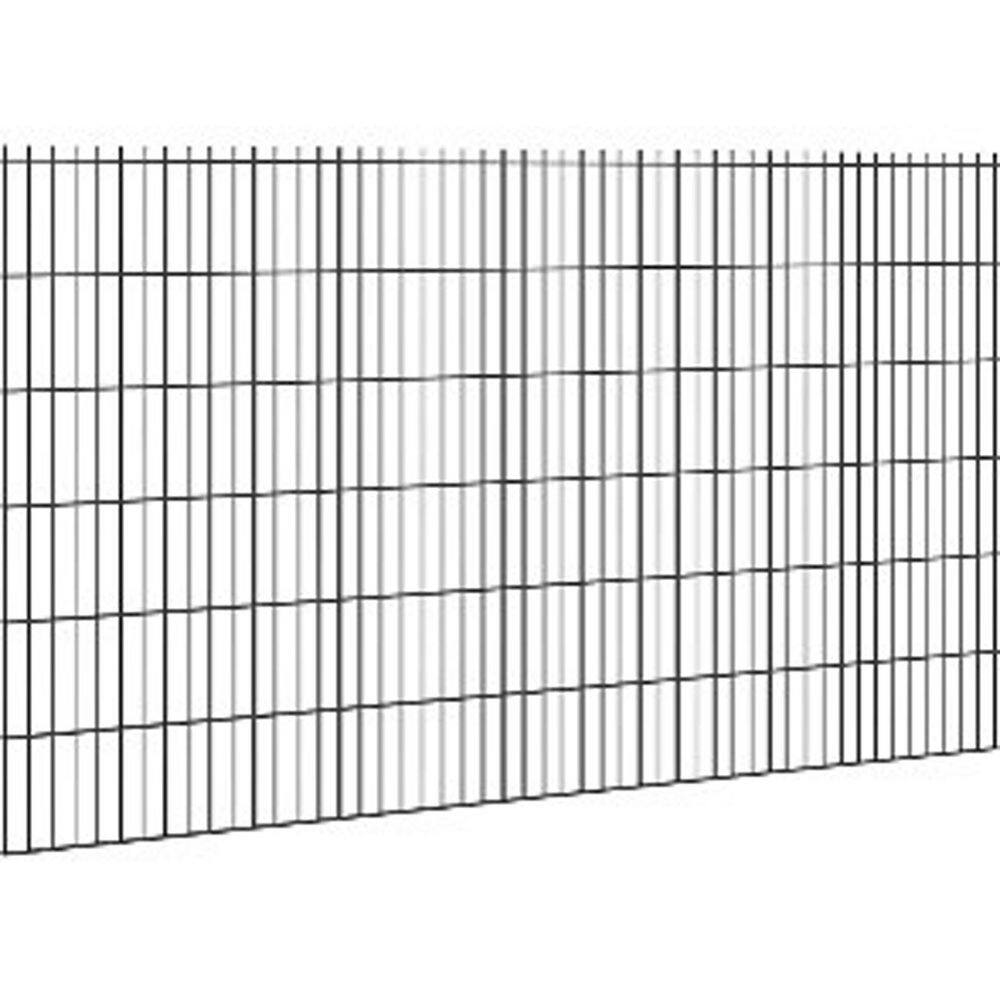 TARTER 4 ft. x 8 ft. Flat Top Metal Double-Wire Residential Welded Steel Fence Panel 2000779 ...