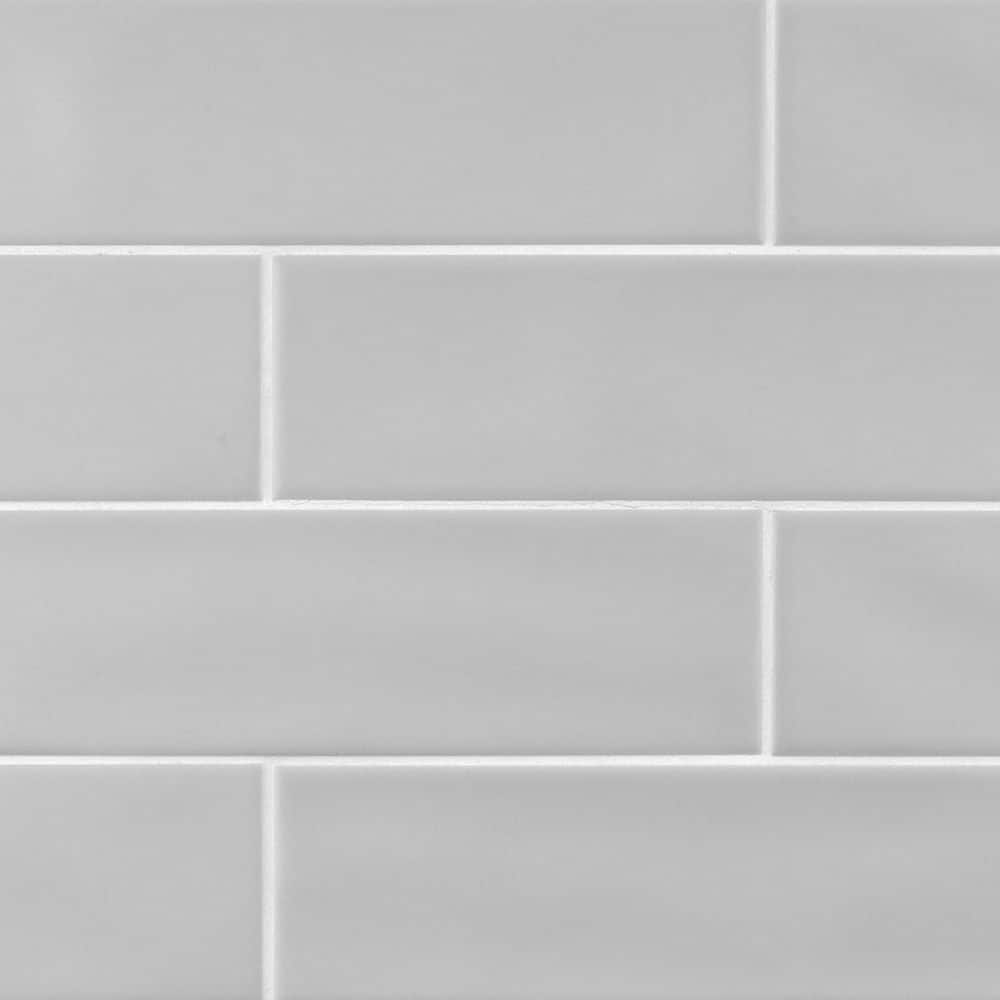 Jeffrey Court Matte Light Grey 2.5 in. x 10 in. Ceramic Wall Tile (13. ...