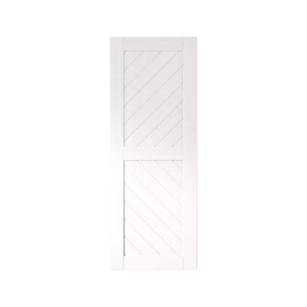 HOMACER XT3 26 in. x 80 in. C-Panel Solid Core White Slanted Stripe ...