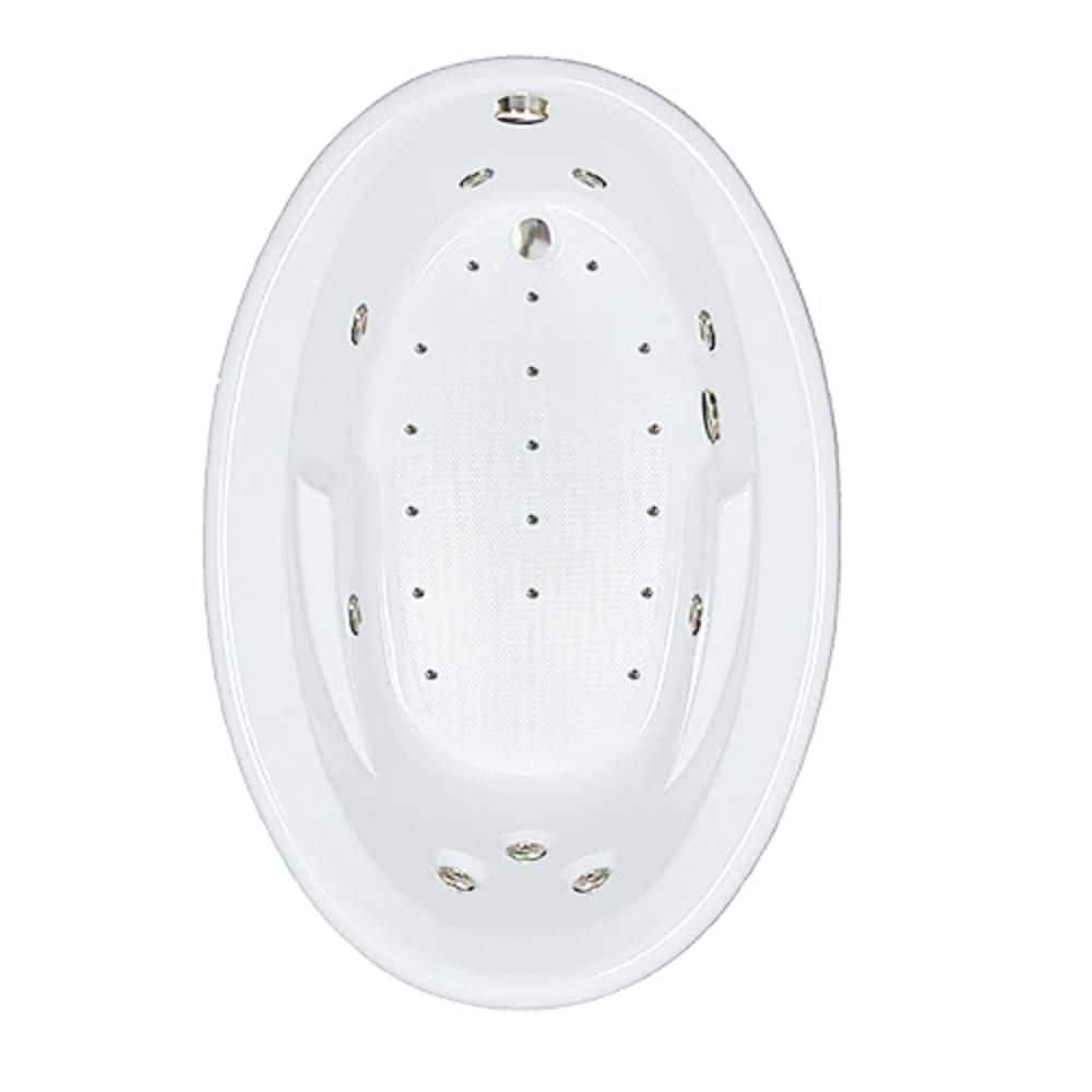 Comfortflo 60 in. x 42 in. Acrylic Oval Drop-in Whirlpool and Air ...