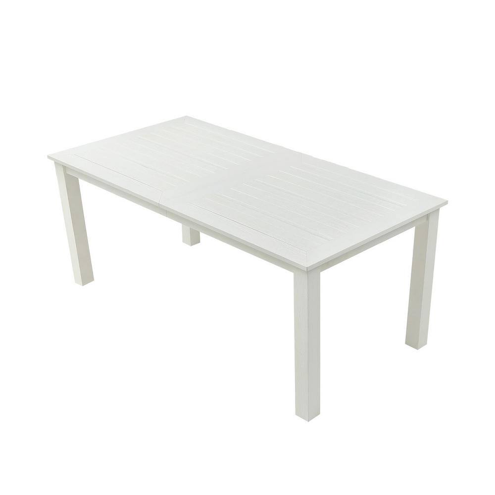 Zeus & Ruta 70 in. x 35 in. x 29 in. White Rectangular Dining Table for ...