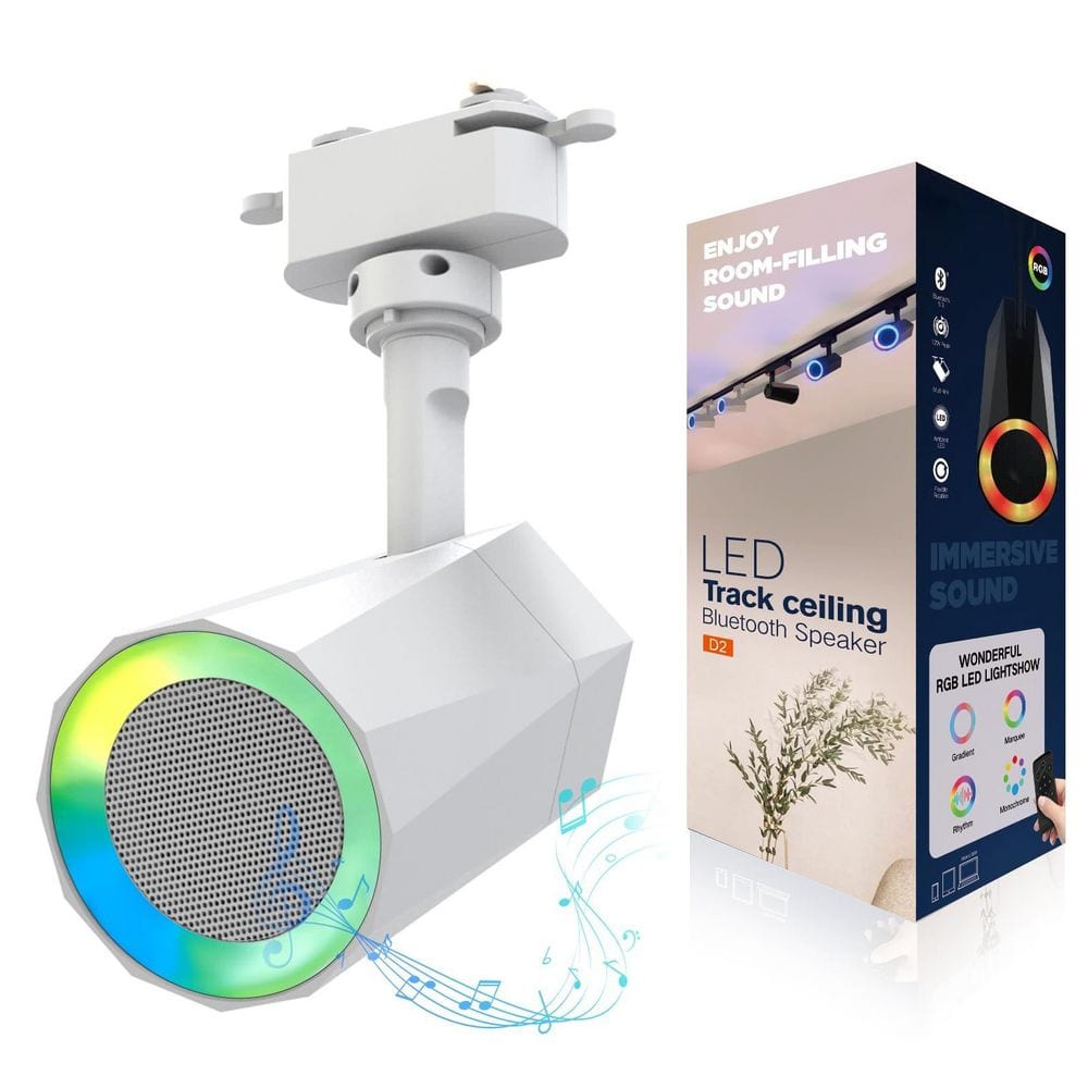 BIBIVIS Plastic White RGB Track Light Bluetooth Speakers with A ...