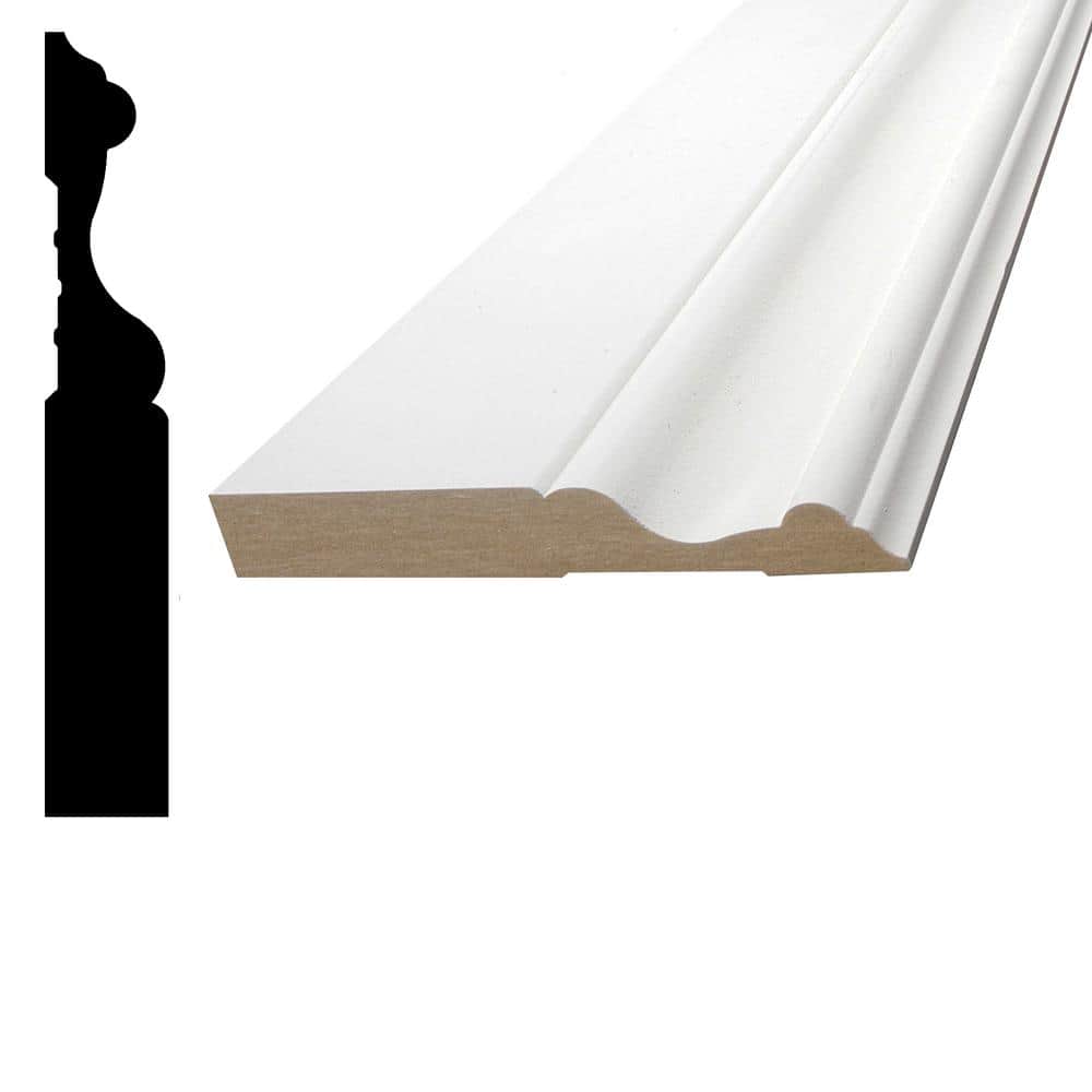 Alexandria Moulding Pro Pack 5/8 in. x 4 in. x 96 in. Primed MDF ...