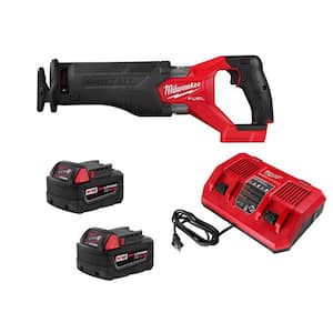 Milwaukee M18 FUEL GEN-2 18V Lithium-Ion Brushless Cordless SAWZALL Reciprocating Saw w/(2) 6.0 ...
