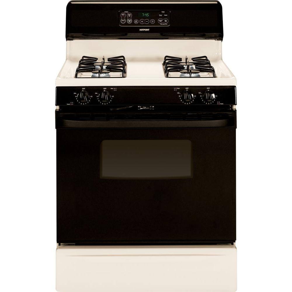Hotpoint 4.8 cu. ft. Gas Range with Self-Cleaning Oven in Bisque ...