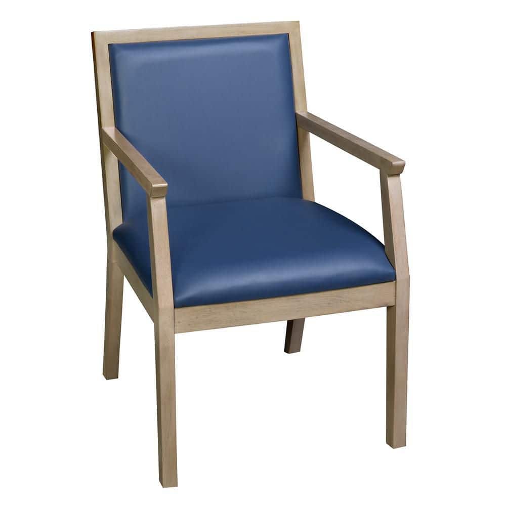 Regency Vinyl Regent WallGuard Reception Wood Side Chair in Blue ...