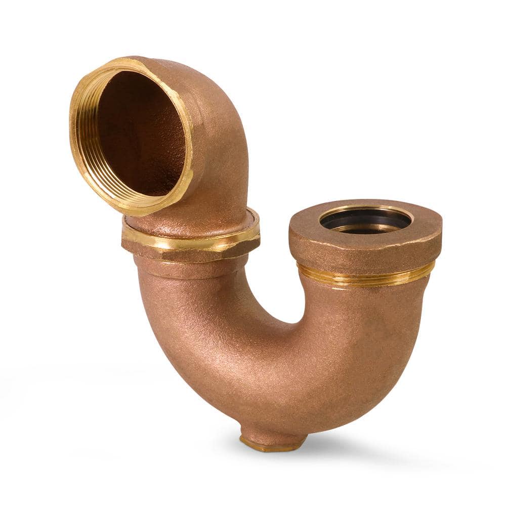 PLUMBFLEX 2 in. IPS x 1-1/2 in. LA Pattern Trap with Drain Plug for ...