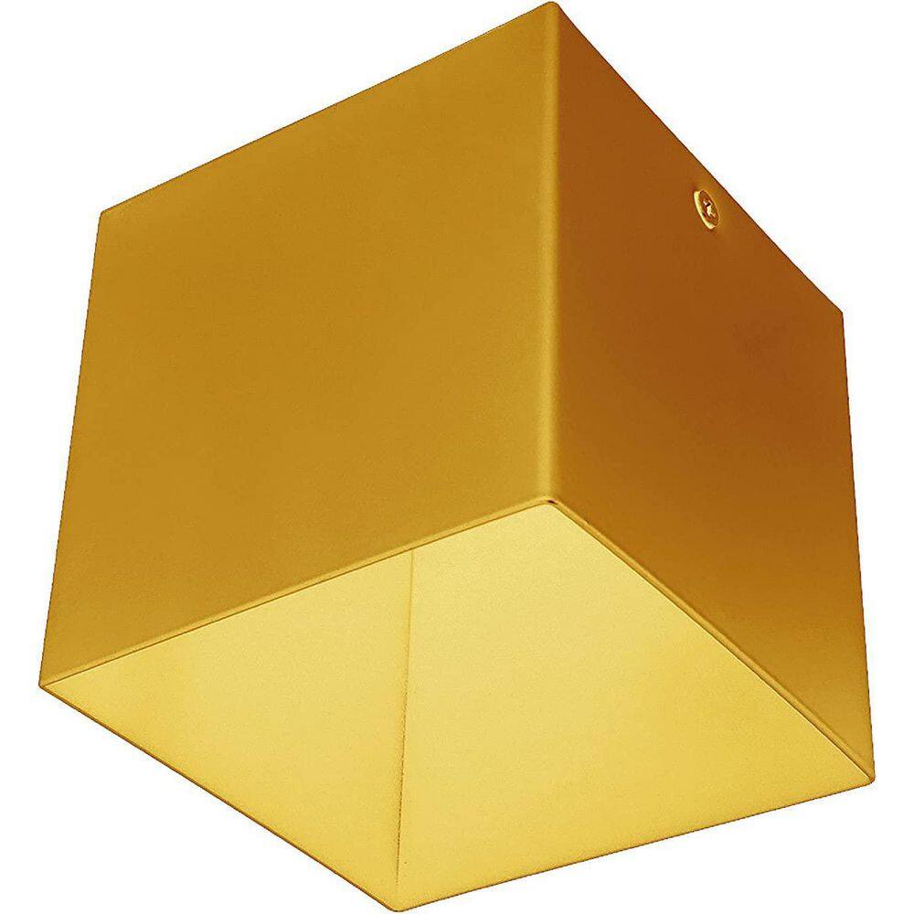 Sunlite 4 in. 1-Light Aged Brass Aluminum Cube Design Downlight Flush ...