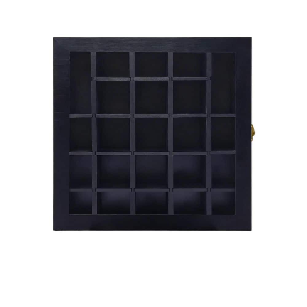 Black 12 in. x 12 in. Wood Shadow Box for Display Case and Organizer ...