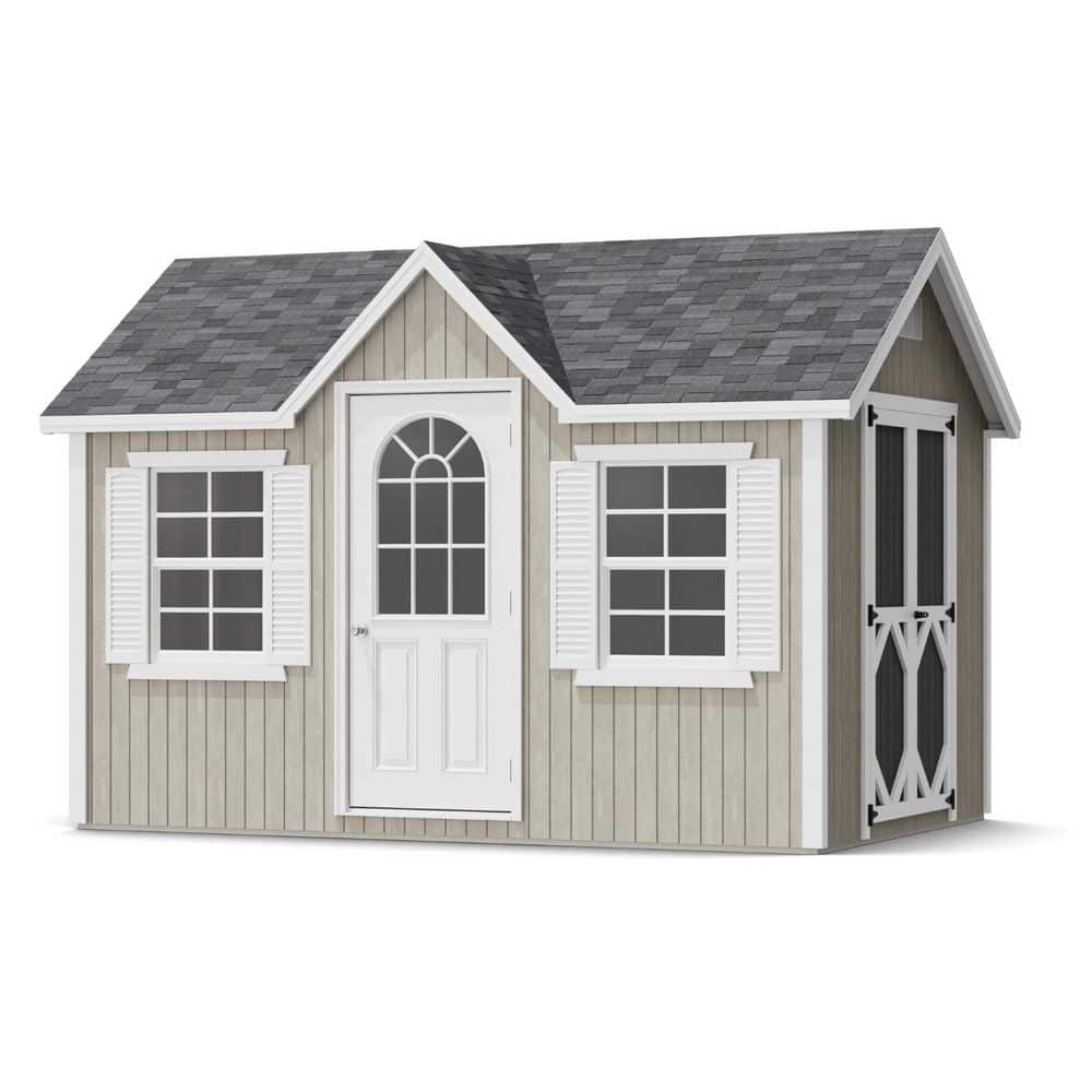 Little Cottage Co. Classic Cottage 8 ft. x 12 ft. Outdoor Wood Storage ...