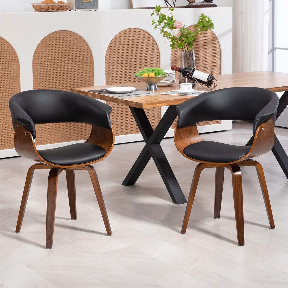 Glamour Home Beale Black Faux Leather Dining Chair 1 (Set of Included ...