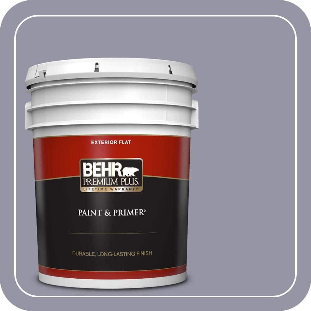 BEHR PREMIUM PLUS 5 gal. #640F-5 Ash Violet Flat Exterior Paint ...