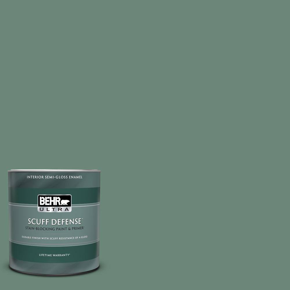 BEHR ULTRA 1 qt. #S420-5 Sycamore Grove Extra Durable Semi-Gloss Enamel ...