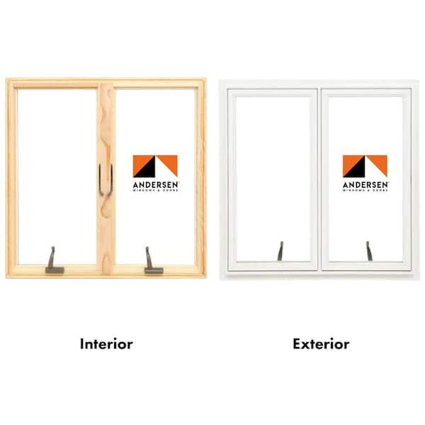 Andersen 48 in. x 40-13/16 in. 400 Series White Clad Wood Double ...