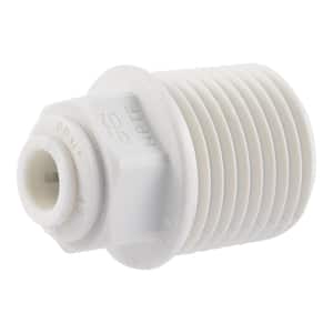 John Guest 1/4 in. O.D. Push-to-Connect x 1/4 in. FIP NPTF Polypropylene Adapter Fitting ...
