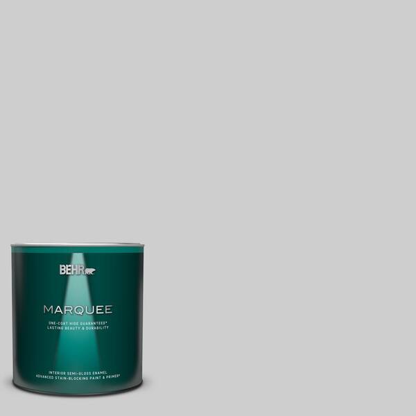 BEHR MARQUEE 1 qt. #770E-2 Silver Screen color Semi-Gloss Enamel ...