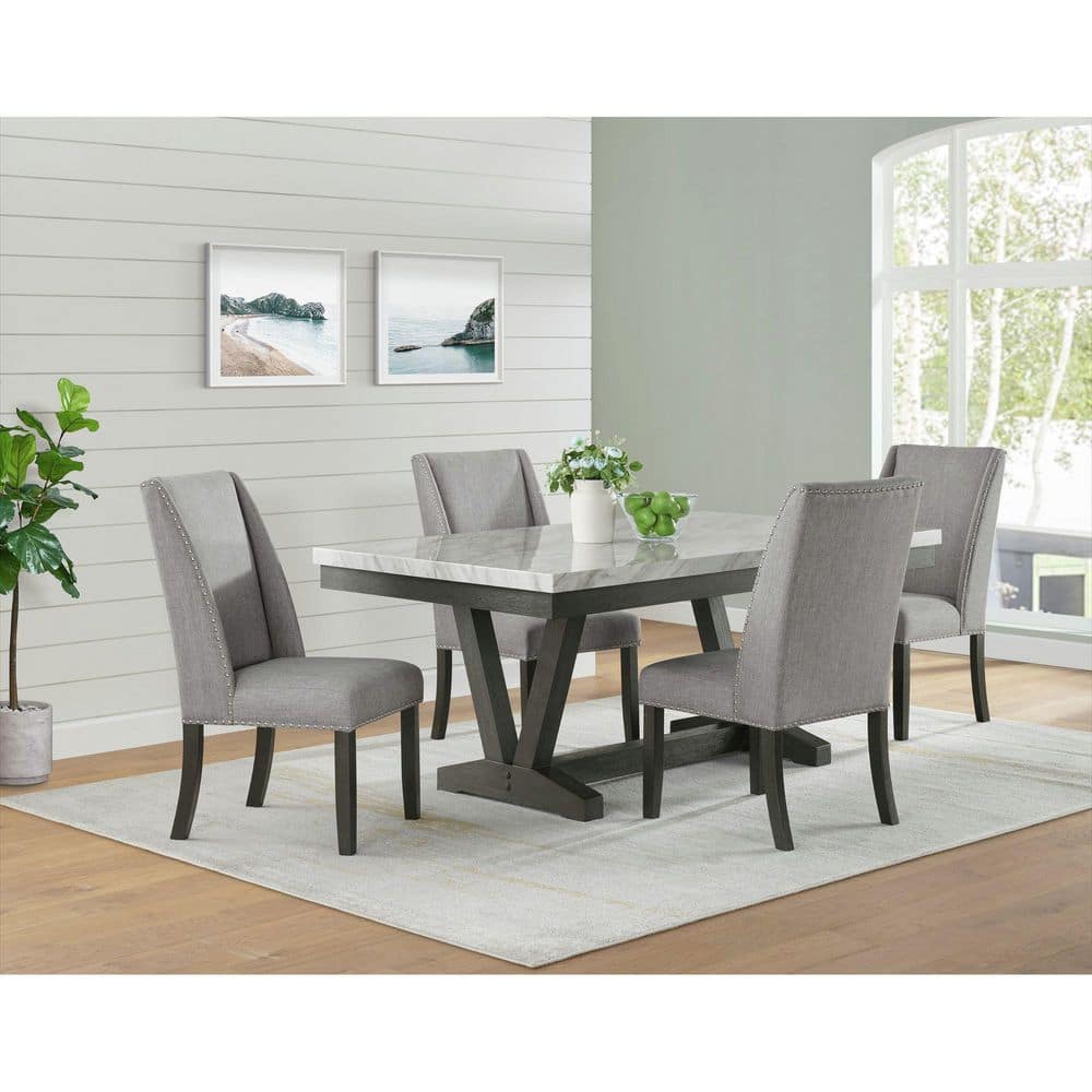 Picket House Furnishings Eve Modern Charcoal Faux Marble Top 72 in ...