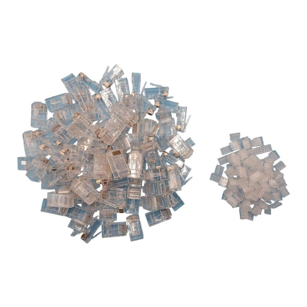 Micro Connectors, Inc Cat 6 RJ45 Modular Connector with Load Bar Clear ...