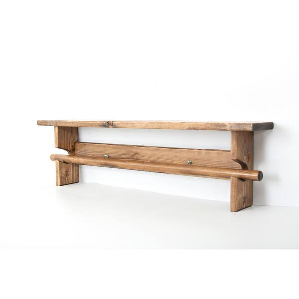 Wooden quilt hanger with shelf store