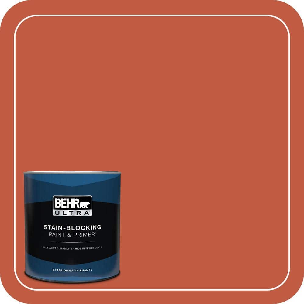 BEHR ULTRA 1 qt. #M180-7 Deep Fire Satin Enamel Exterior Paint & Primer ...