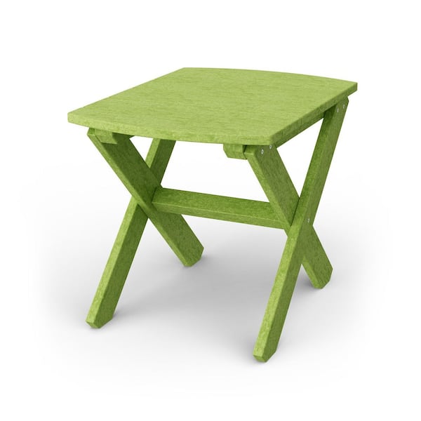 Wildridge Classic Lime Green HDPE Plastic Outdoor Rectangular Side ...