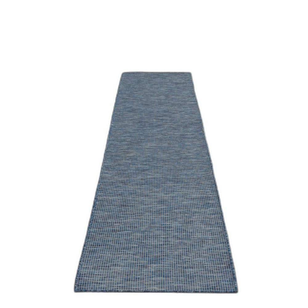 HomeRoots 10' Runner ft. Navy Blue Solid Color Area Rug 2000522574 ...