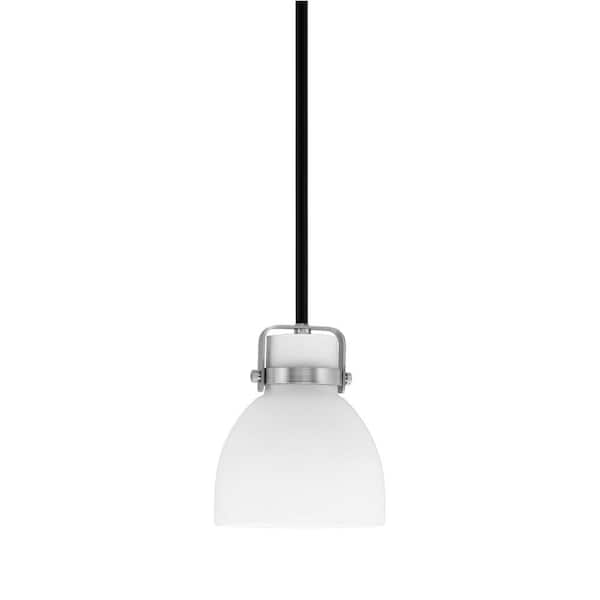 Decatur 60-Watt 1-Light Black & Brushed Nickel Shaded Pendant Light ...