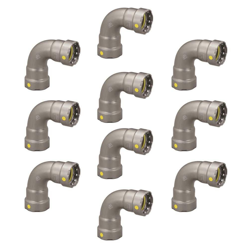 Viega MegaPressG 3/4 in. Press Carbon Steel 90-Degree Elbow (10-Pack ...